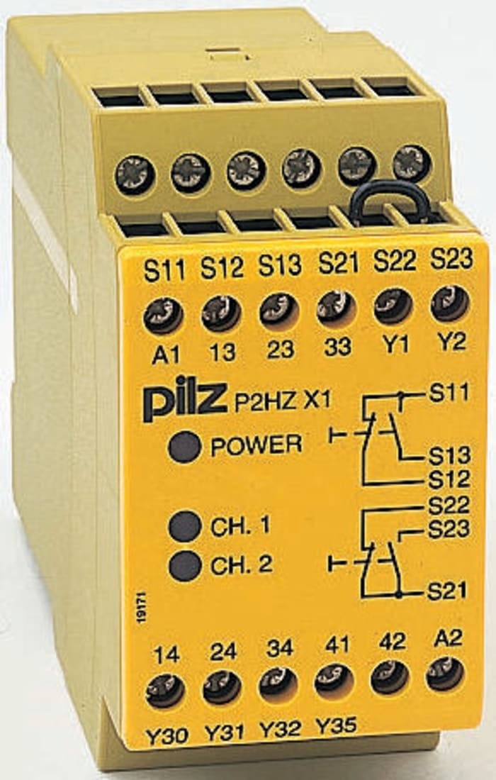 774435 Pilz | Pilz Dual-Channel Two Hand Control Safety Relay, 115V ac ...