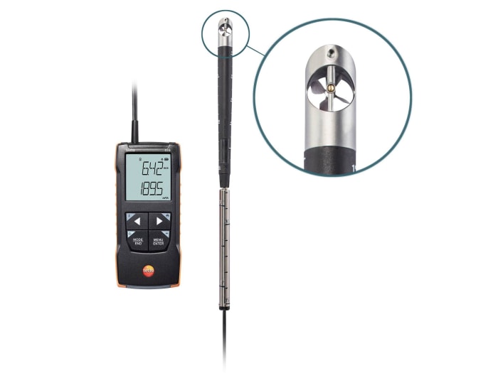 0563 0416 Testo | Testo 416 Telescopic Vane Anemometer, 40m/s Max ...