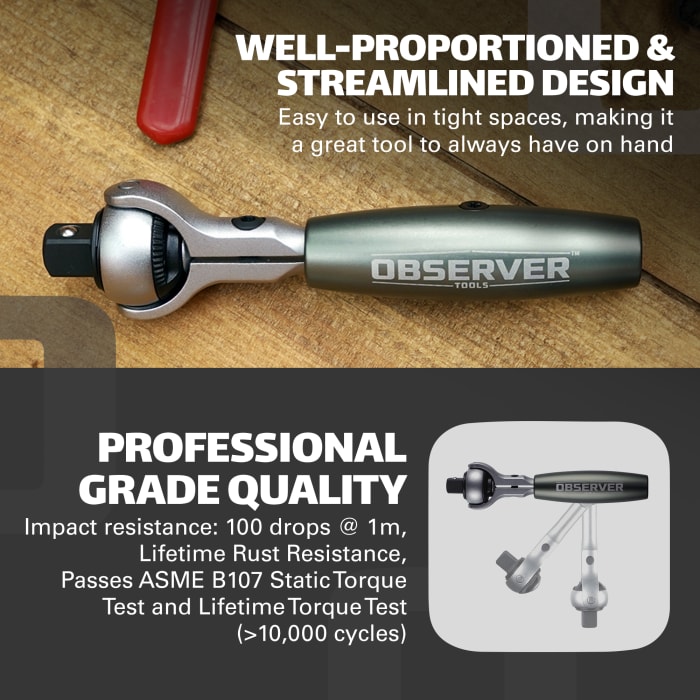 OBS-SR38 Observer Tools | Observer Tools OBS-SR38 3/8 in Square Ratchet ...
