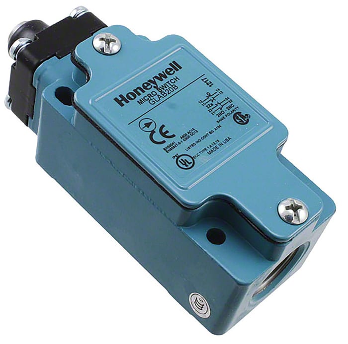 GLAB20B Honeywell | Honeywell GLA Series Plunger Limit Switch, 2NO/2NC, IP67, DPDT, Die Cast ...