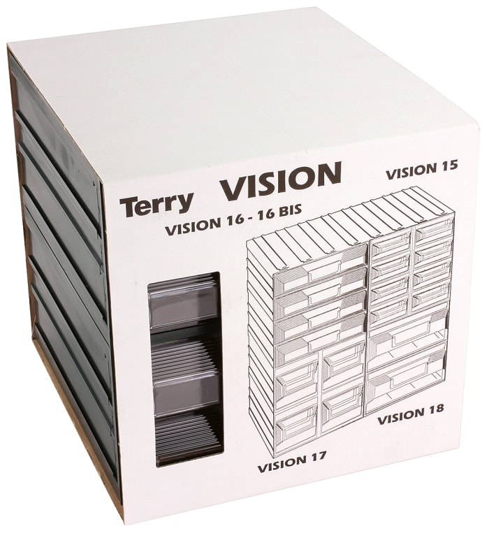 TV1000021 Terry | Terry 4 Drawer Storage Unit, Plastic, 208mm x 208mm x ...