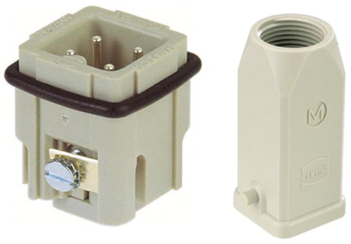 09200032611+19200030420 HARTING | HARTING Panel Feed Through Set, 3 Way, 10A, Male, Han A, 230 → ...