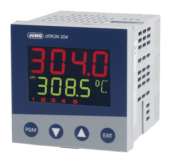 703044/181-400-23/000 Jumo | Jumo dTRON PID Temperature Controller, 96 x 96 (1/4 DIN)mm, 5 ...