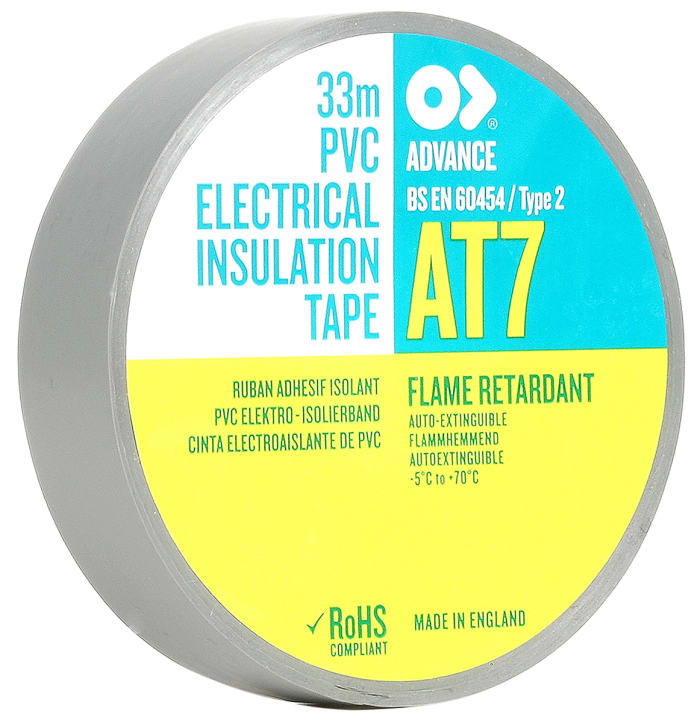 AT7 Advance Tapes | Advance Tapes AT7 Grey PVC Electrical Tape, 19mm x ...