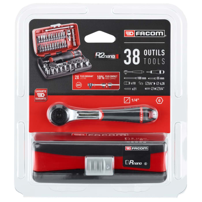 R2NANOPB Facom | Facom 38-Piece Metric 1/4 in Standard Socket/Bit Set ...