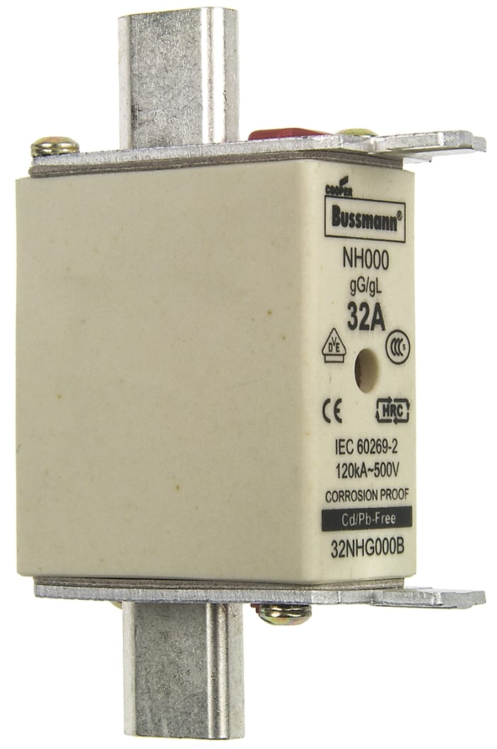 32NHG000B Eaton | Eaton 32A Centred Tag Fuse NH000 500V ac | 703-8639 | RS