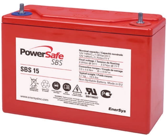 SBS15 Enersys | Enersys 12V M6 Sealed Lead Acid Battery, 14Ah | 707 ...