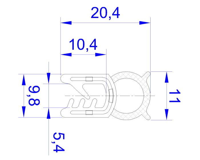 RS PRO | RS PRO Black EPDM Edging Strip, 20m | 727-6046 | RS Components