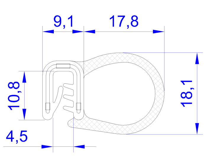 RS PRO | RS PRO Black EPDM Edging Strip, 20m | 727-6055 | RS Components