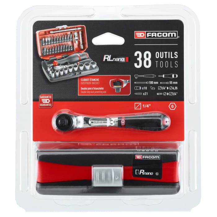 RL.NANO1PB Facom | Facom 38-Piece Metric 1/4 in Standard Socket/Bit Set ...