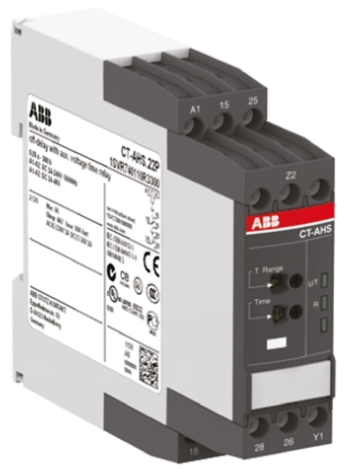 1SVR740110R3300 CT-AHS.22P ABB | ABB DIN Rail Mount Timer Relay, 24 → ...