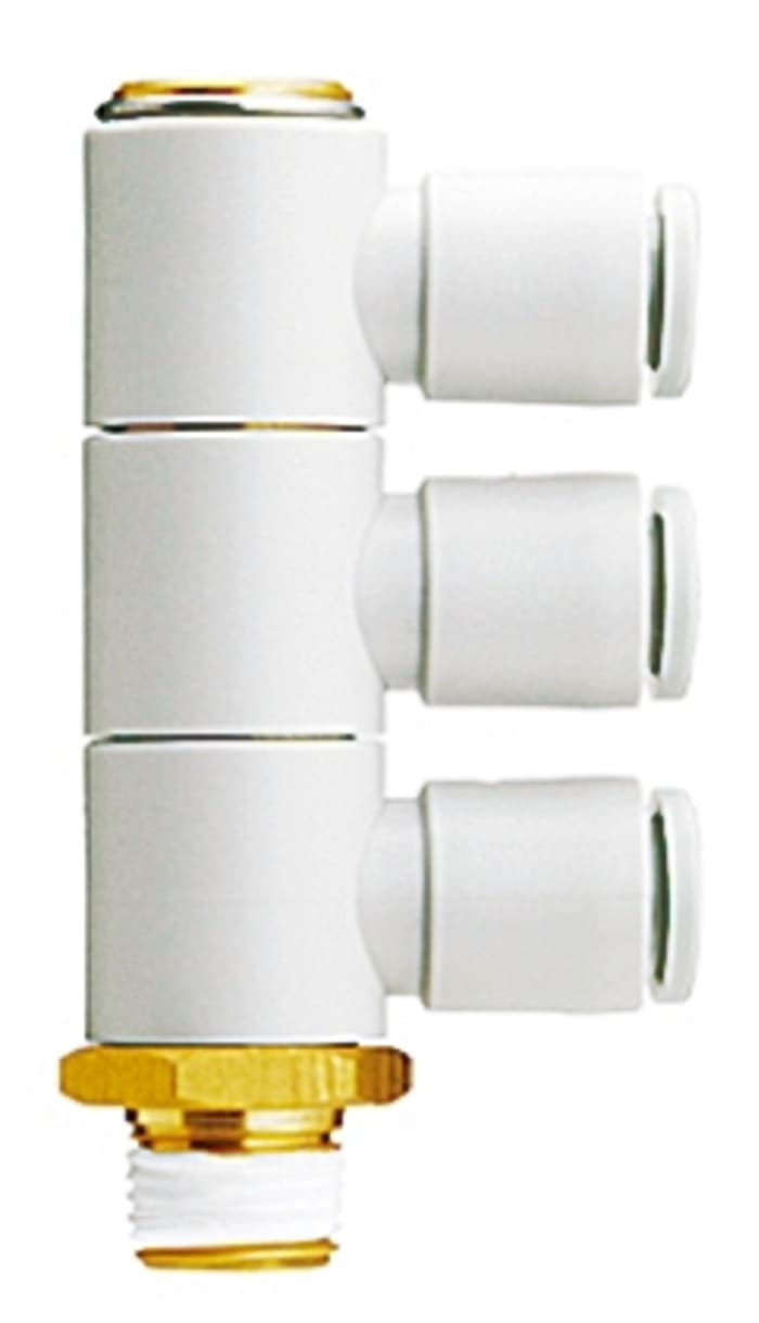 KQ2VT08-02AS SMC | SMC KQ2 Series Elbow Threaded Adaptor, R 1/4 Male to Push In 8 mm, Threaded ...