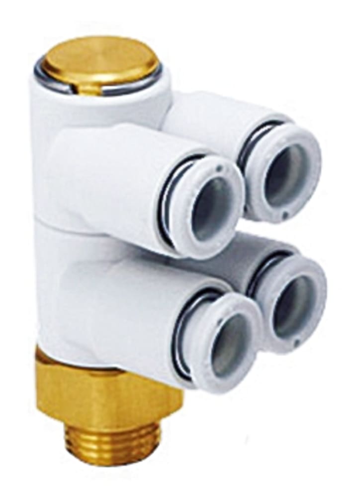 KQ2ZD04-01AS SMC | SMC KQ2 Series Elbow Threaded Adaptor, R 1/8 Male to Push In 4 mm, Threaded ...