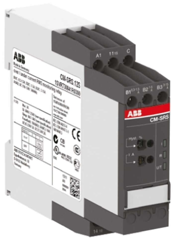 1SVR730840R0200 CM-SRS.11S ABB | ABB Current Monitoring Relay, 1 Phase, SPDT, DIN Rail | 775 ...