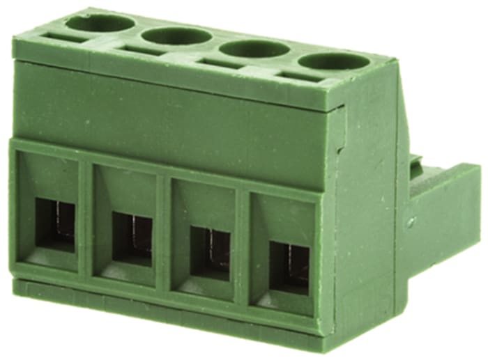 RS PRO | Regletas de terminales PCB Hembra Ángulo recto RS PRO de 4 vías, paso 5.08mm, 16A, de ...