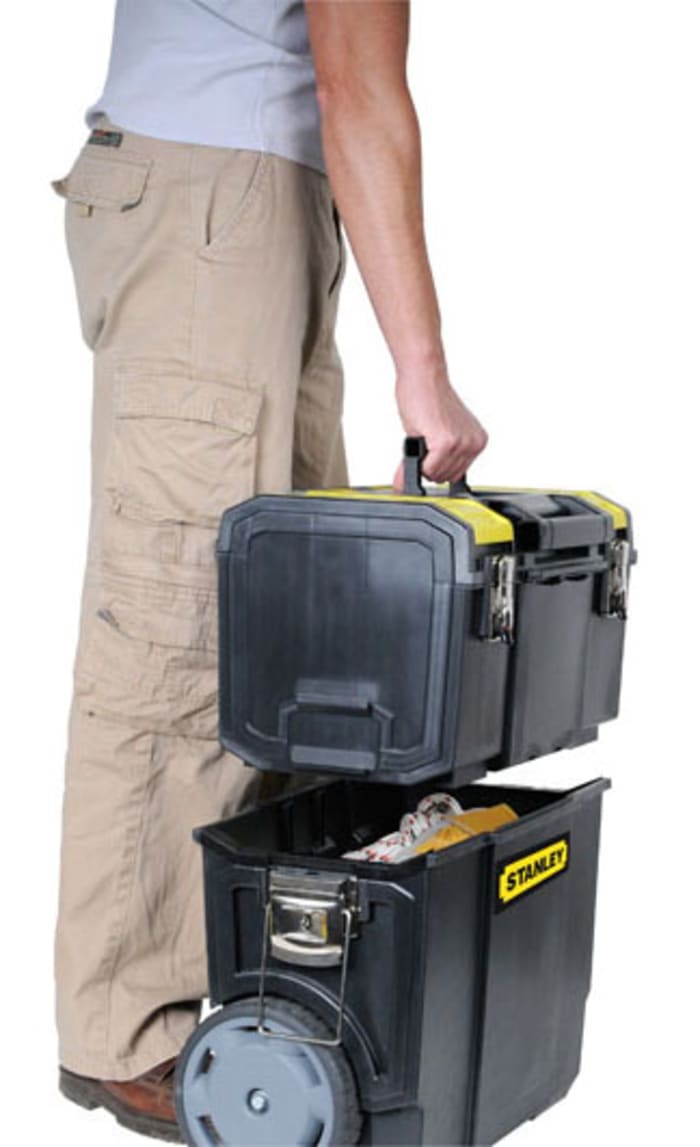 1-70-327 Stanley | Stanley 2 in 1 2 drawers Plastic Tool Box 2 Wheels ...