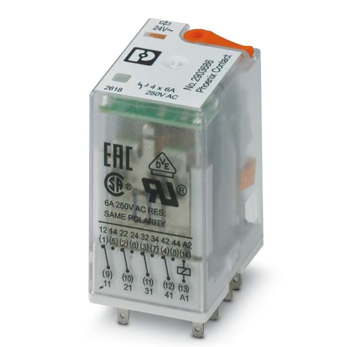 2903683 Phoenix Contact | Phoenix Contact PCB Mount Power Relay, 24V ac ...