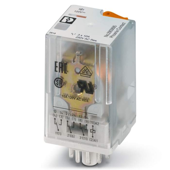2903695 Phoenix Contact | Phoenix Contact Plug In Power Relay, 120V ac ...