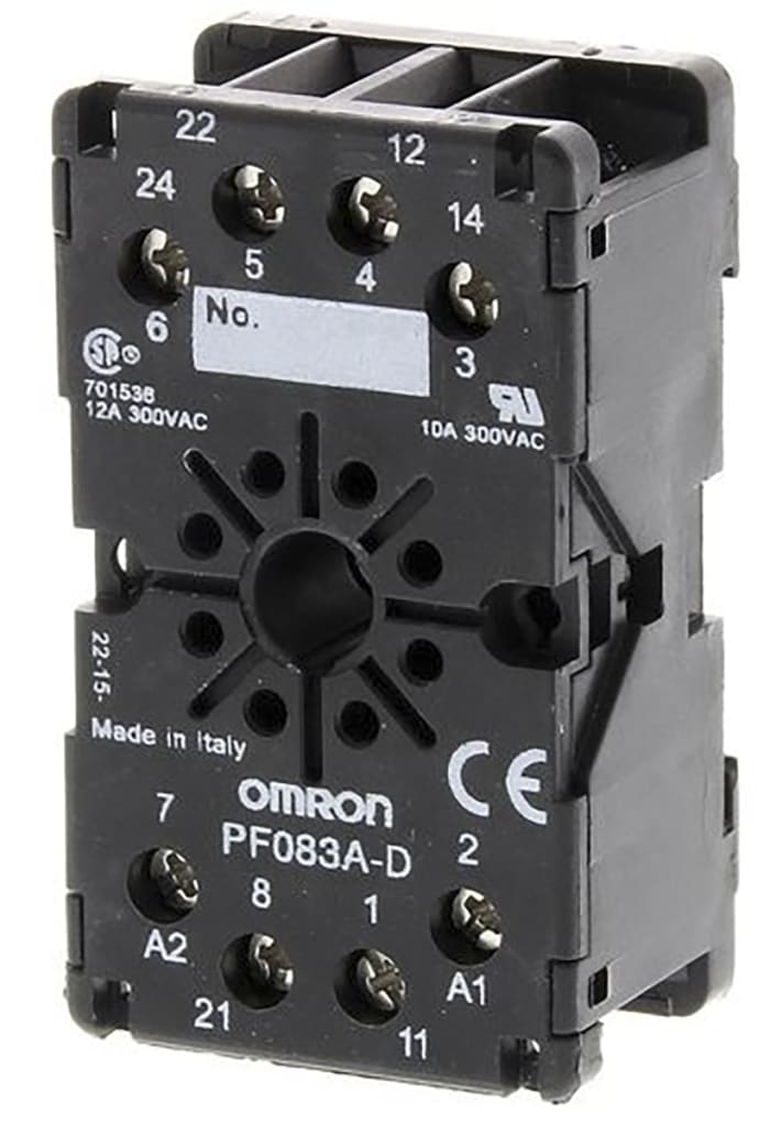 PF083A-D Omron | Omron 8 Pin 250V ac DIN Rail Relay Socket, for use with MKS Series | 794-8255 ...
