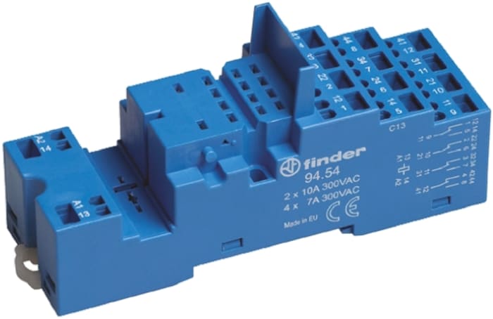 94.54SMA Finder | Finder 94 250V ac DIN Rail Relay Socket, for use with ...