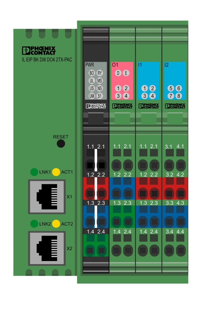 2897758 Phoenix Contact | Phoenix Contact IL EIP BK DI8 DO4 2TX-PAC ...
