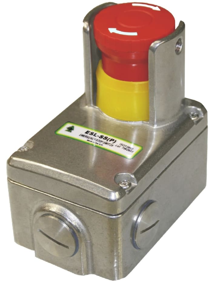 232010 IDEM | IDEM ESL Series Twist Release Emergency Stop Push Button, Surface Mount, 2NC + 2NO ...