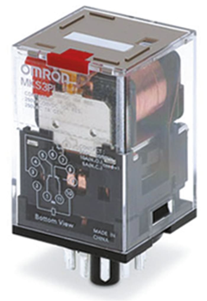MKS3PN1 DC24 Omron | Omron Plug In Power Relay, 24V dc Coil, 10A ...
