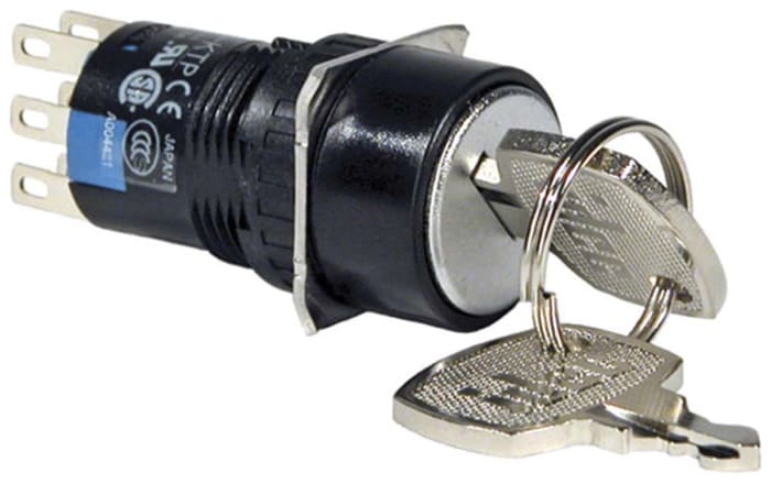 AS6M-2KT2PA Idec | Idec IP40, IP65 Key Switch, DPDT, 1 A 2-Way Common ...