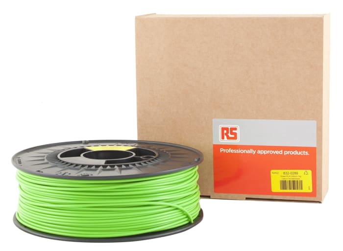 RS PRO | RS PRO 2.85mm Green PLA 3D Printer Filament, 1kg | 832-0289 | RS