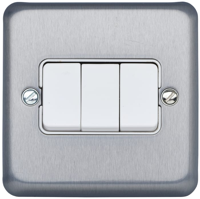 K4673BRC MK Electric | MK Electric Rocker Light Switch, 2 Way, 3 Gang ...