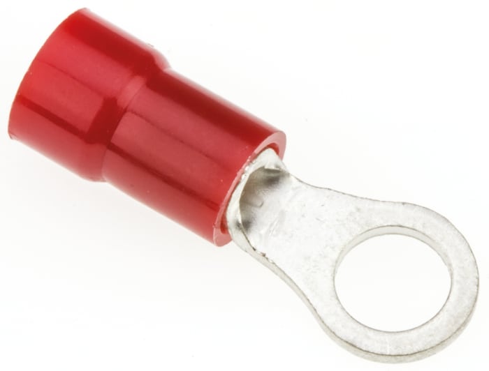 FN1.25-M4 JST | JST, R Insulated Ring Terminal, 4mm Stud Size, 0.25mm² to 1.65mm² Wire Size, Red ...