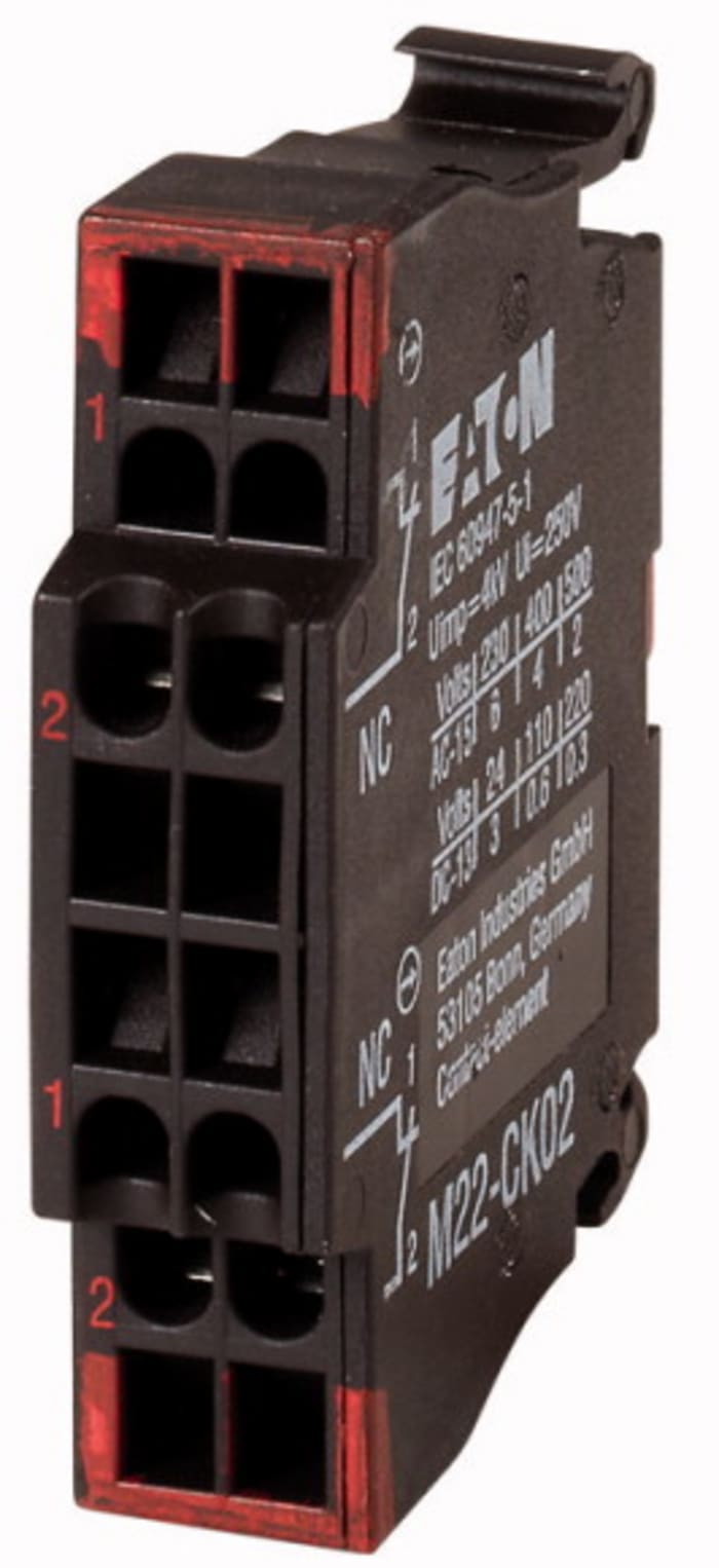 107899 M22-CK02 Eaton | Eaton RMQ Titan M22 Series Contact Block for Use with NZM1, 220 V dc ...