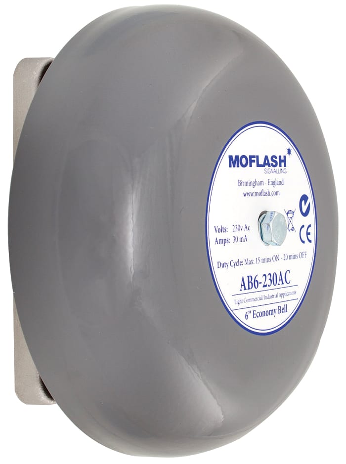AB6-24DC Moflash | Moflash AB6 Solenoid Series Wall Mount Siren, 24 V ...