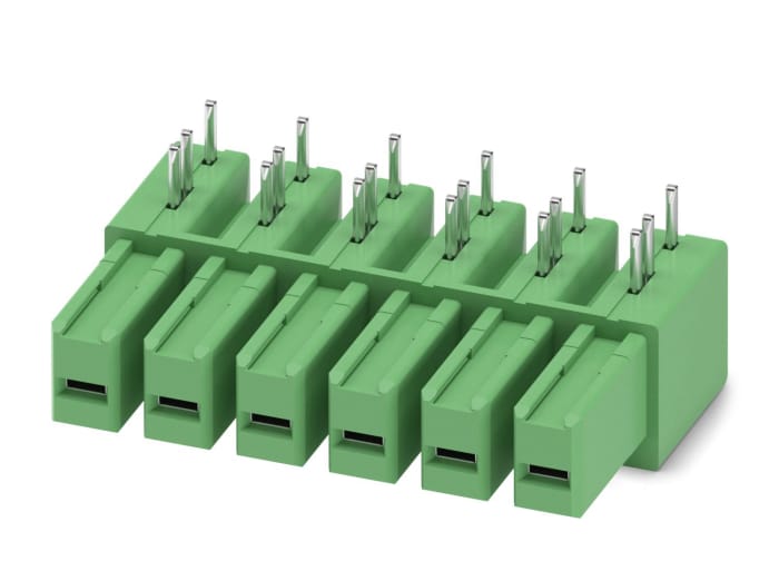 1708640 Phoenix Contact | Phoenix Contact, 7.62mm Pitch, IPC 5/ 6-GU-7.62, 6 Way, Right Angle ...