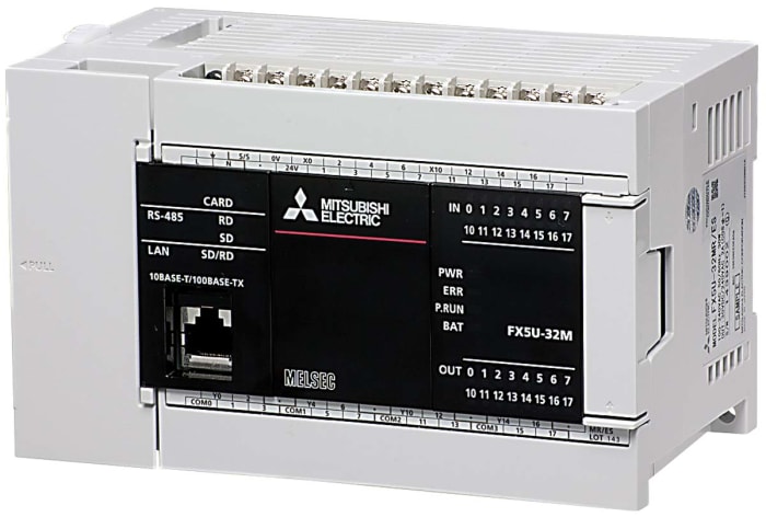 FX5U-32MT/ESS Mitsubishi | Mitsubishi FX5U PLC CPU - 16 Inputs, 16 Outputs, Relay, Transistor ...
