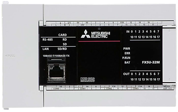 FX5U-32MT/ESS Mitsubishi | Mitsubishi FX5U Series PLC CPU for Use with MELSEC IQ-F Series IQ ...