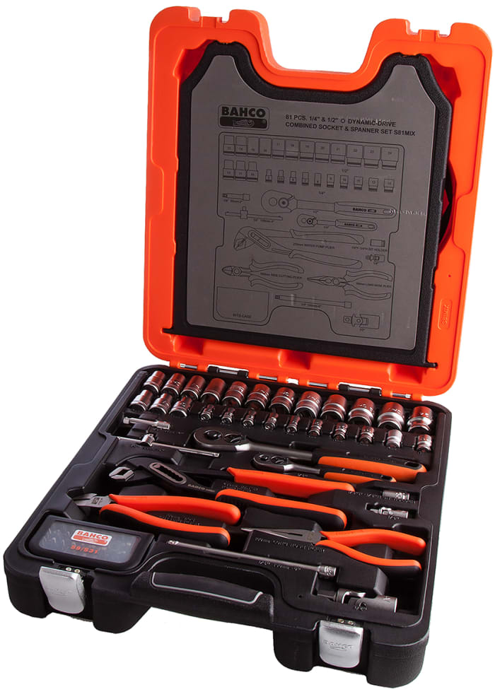 S81MIX Bahco | Bahco 81 Piece Electro-Mechanical Tool Kit | 876-6199 | RS