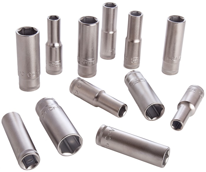 S1612L Bahco | Bahco 12-Piece Metric 1/2 in Deep Socket Set , 6 point ...