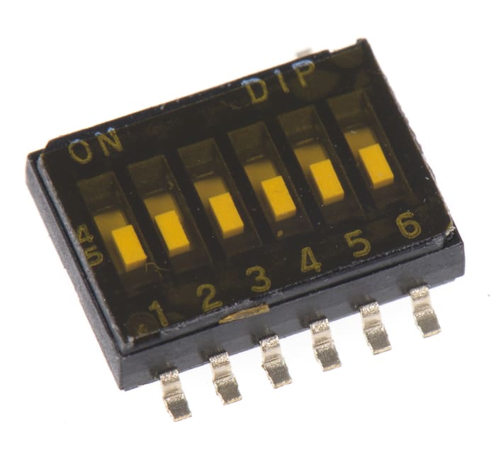 DHA-06T-Q APEM | Apem 6 Way Surface Mount DIP Switch SPST, Flush Slide ... DHA-06T-Q APEM | Apem 6 Way Surface Mount DIP Switch SPST, Flush Slide ...