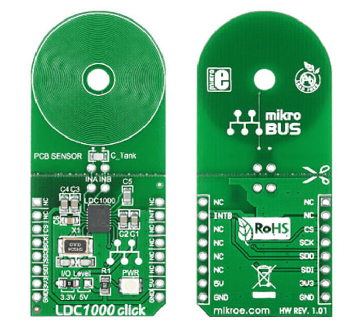 MIKROE-1583 MikroElektronika | Placa Click mikroBus Sensor inductivo MikroElektronika LDC1000 ...