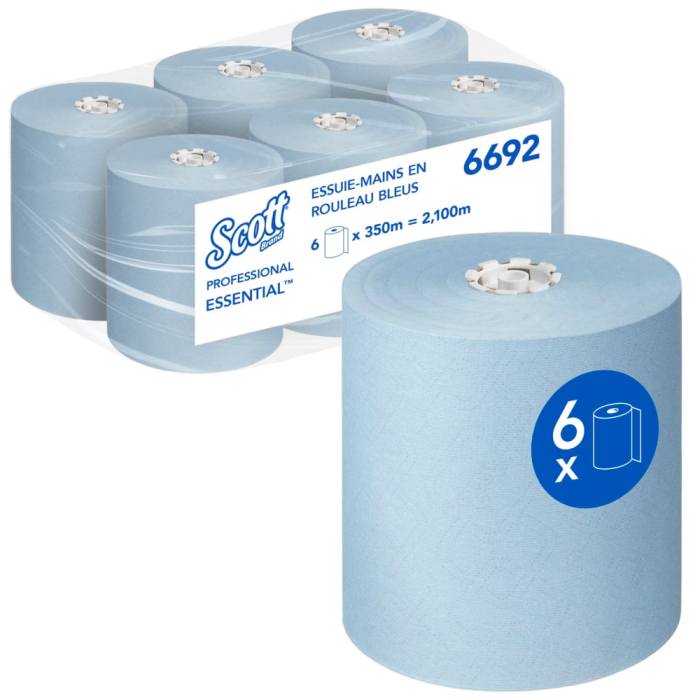 6692 SCOTT | SCOTT Scott Essential (6692) Rolled Blue Hand Towels, 19.8 ...