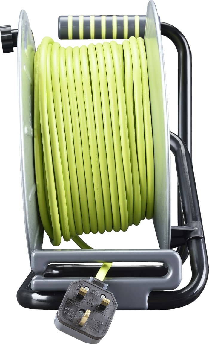 RS PRO | RS PRO 40m 4 Socket Type G - British Cable Reel Open Reel, 240 ...