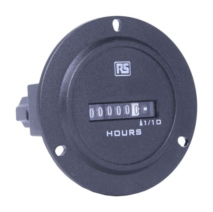 RS PRO | RS PRO Hour Meter, 6 Digit Analogue, 50Hz, 4 → 30 V ac/dc ...