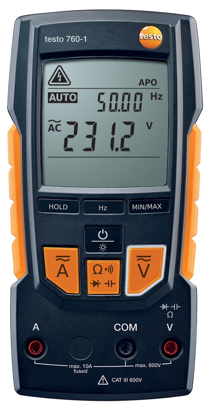 0590 7601 Testo | Testo 760-1 Handheld Digital Multimeter, 10A ac Max ...