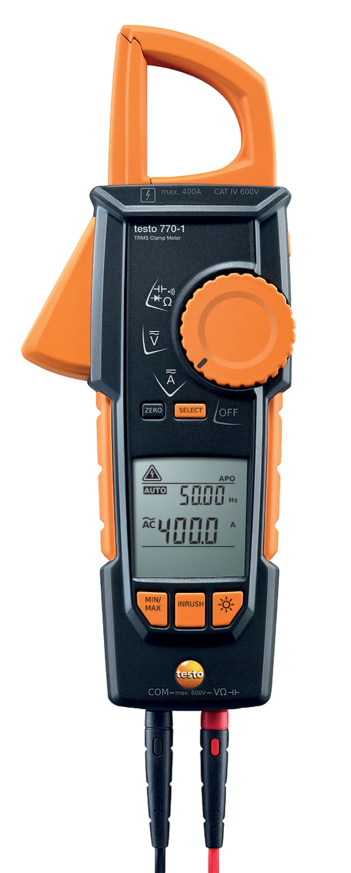 0590 7701 Testo | Testo 770-1 Clamp Meter, 400A dc, Max Current 400A ac ...