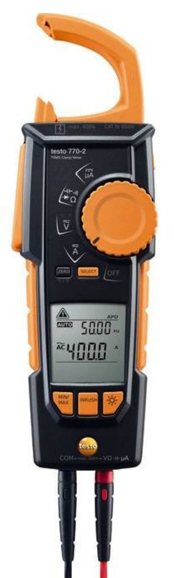 0590 7702 Testo | Testo 770-2 Clamp Meter, 400A dc, Max Current 400A ac ...