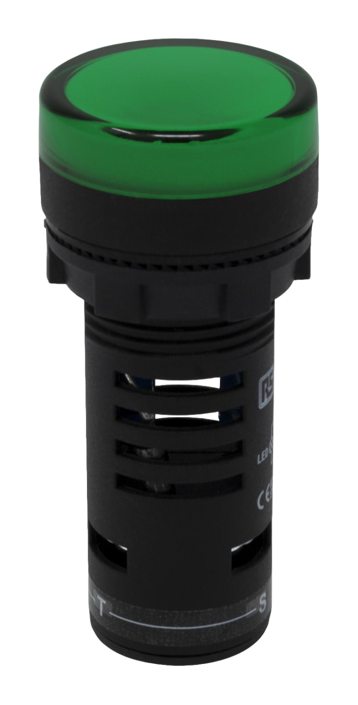 RS PRO | LED Indicator 22mm Green 110V Test Circ | 909-2506 | RS