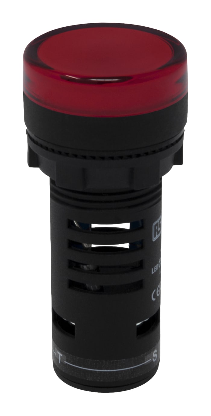 RS PRO | RS PRO, Panel Mount Red LED Pilot Light, 22mm Cutout, IP65 ...