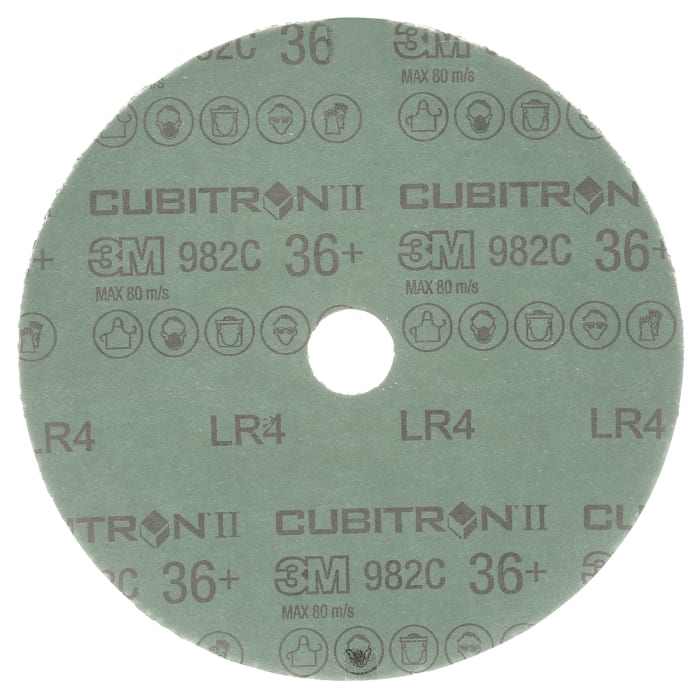 3M 982C diam 178, 36+ 3M | 3M Cubitron™ II Ceramic Sanding Disc, 180mm, P36 Grit | 910-7914 | RS