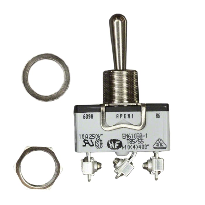 639H APEM | APEM Toggle Switch, Panel Mount, On-Off-On, SPDT, Screw ...